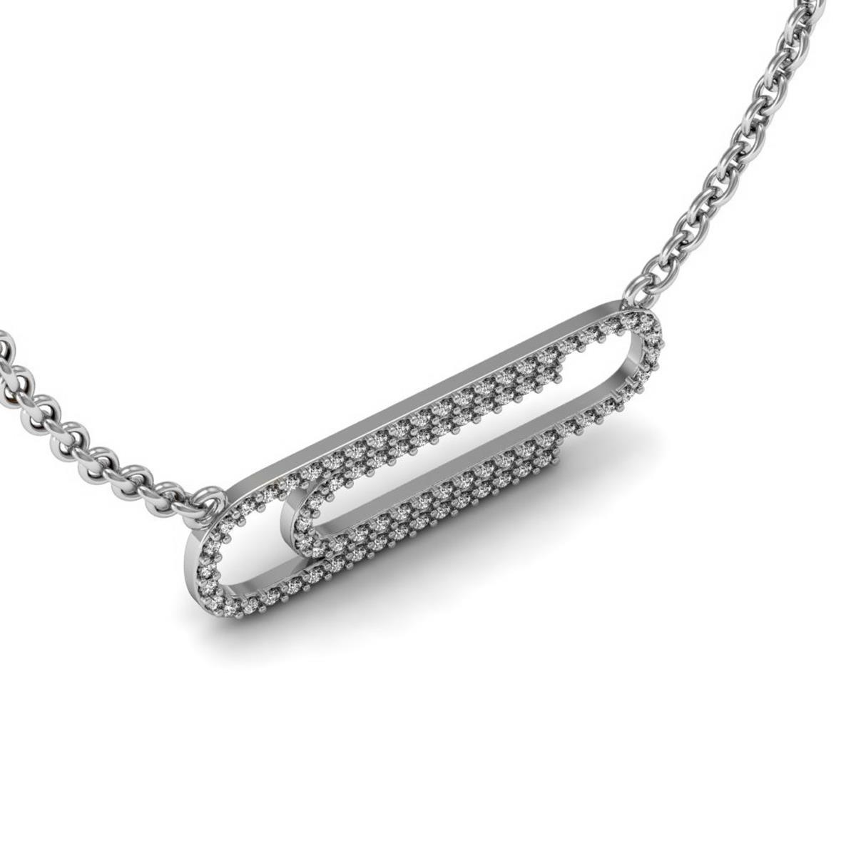 1/2 Carat TW Diamond Paperclip Necklace in .925 Sterling Silver - PDF58993