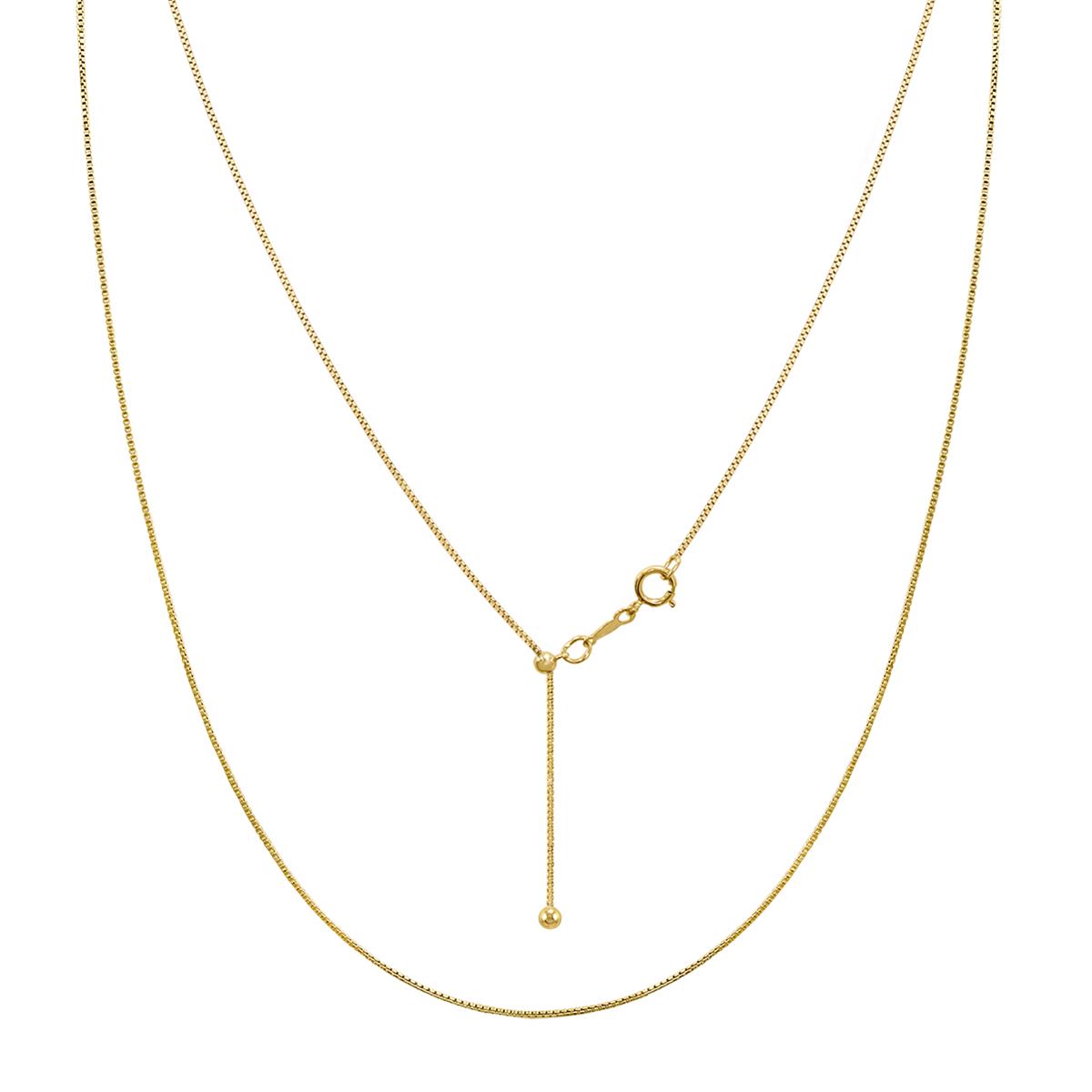 14k Yellow Gold Filled Adjustable .85mm Bolo Box Chain Necklace - PDF59247