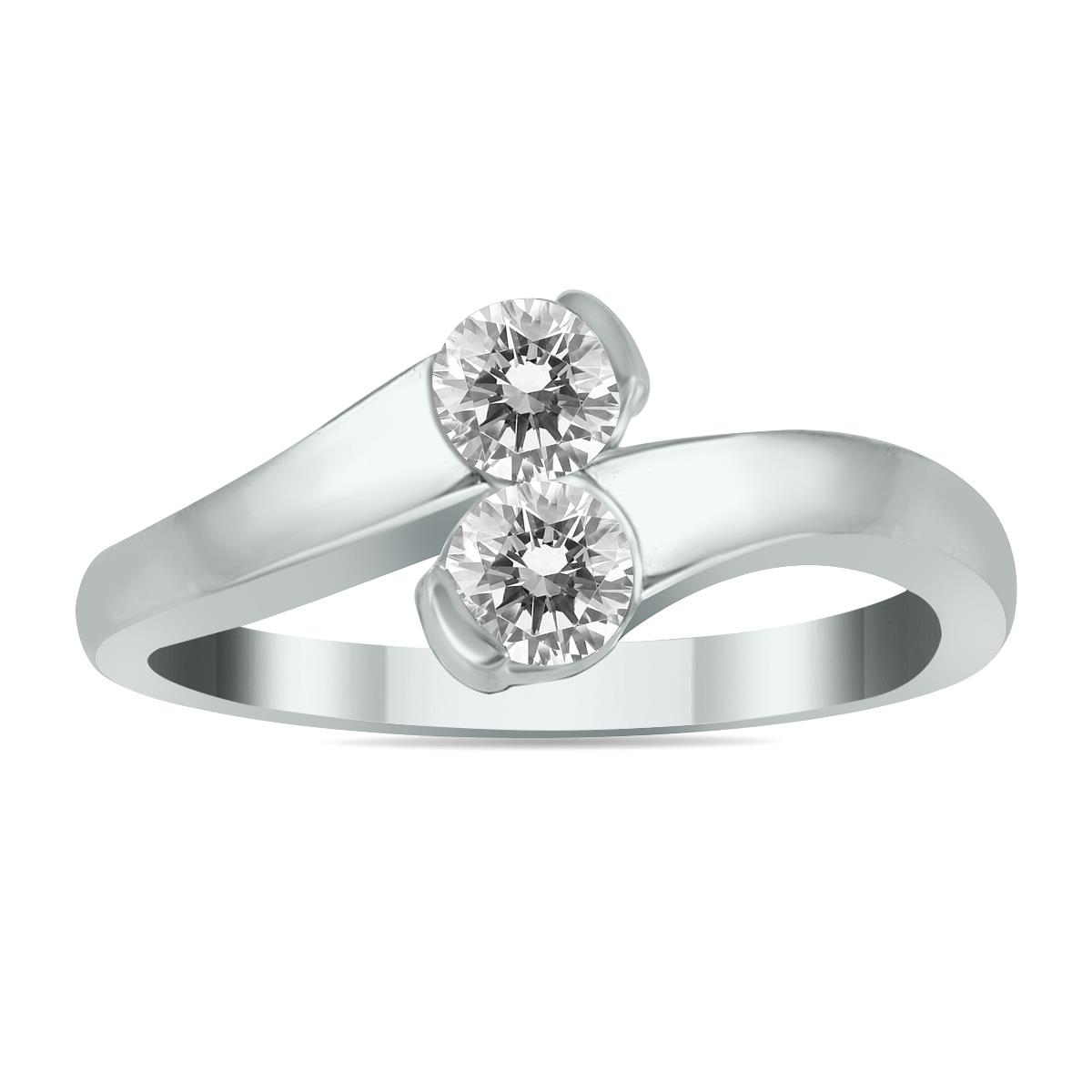 1/2 Carat TW Natural Diamond Unity Ring in 14K White Gold - RGF562463