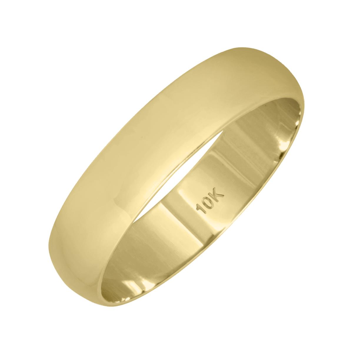 4mm Domed Wedding Band In 10k Yellow Gold - Wbu20014