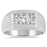 Men's Diamond and Onyx Ring in 10K White Gold - MRG12560OX