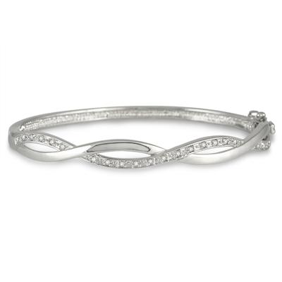 1/4 Carat Diamond Bangle in .925 Sterling Silver - BRF50258