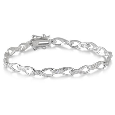 Diamond Infinity Link Bracelet in .925 Sterling Silver - BRF55678