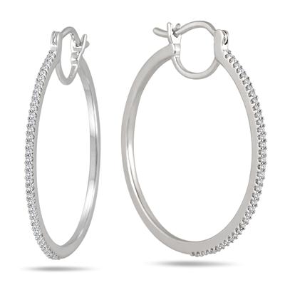 2/5 Carat Diamond Hoops in .925 Sterling Silver - ERH55011
