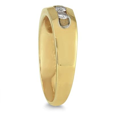 Five Diamonds Angles Men's Ring 14k Yellow Gold - MRG1509