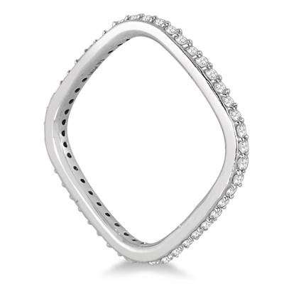 1/2 Carat TW Square Eternity Euro Shank Ring in 14K White Gold - RGF55923