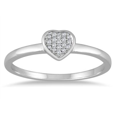 Diamond Heart Ring in .925 Sterling Silver - RGF56836