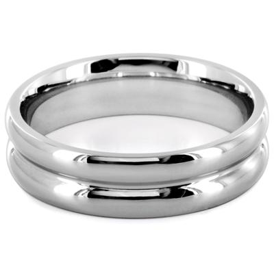 Stainless Steel Double Dome Mirror Polished Band Ring - SWSS370