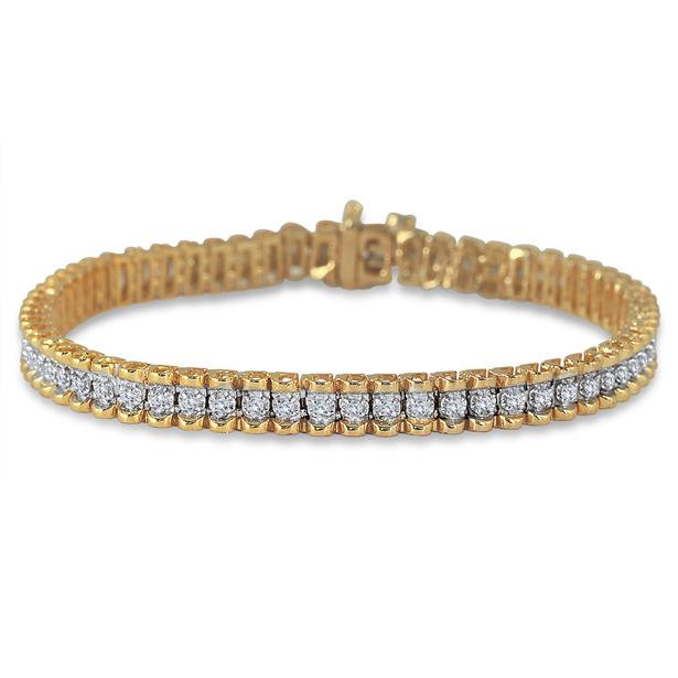 1 Carat Diamond Tennis Bracelet in 18K Yellow Gold Plated Sterling Silver - BRF50785