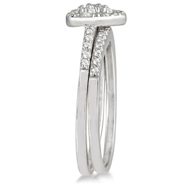 3/8 Carat Heart Diamond Bridal Set in 10k White Gold - BSS12420