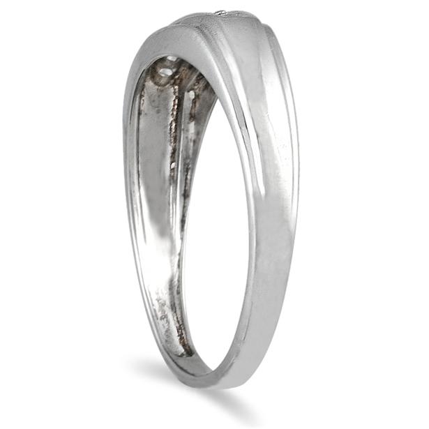 Men's Round Diamond Ring in 10K White Gold - MRG12504