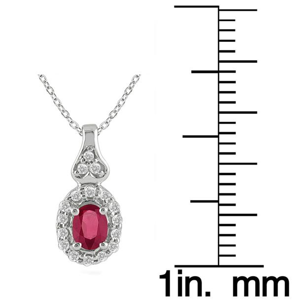 Ruby and Diamond Pendant in 10k White Gold - PRP12322RB