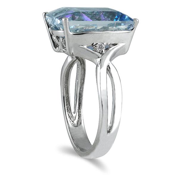 All Natural 8.80 Carat Mystic Neptune Topaz and Diamond Ring in .925 ...