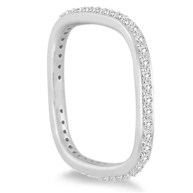 1/2 Carat TW Square Eternity Euro Shank Ring in 14K White Gold - RGF55923