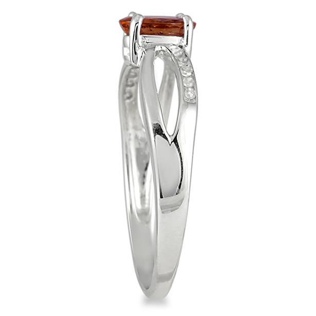 Garnet and Diamond Split Ring in 10K White Gold - SPR12314GT
