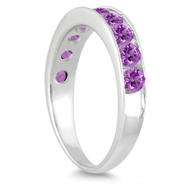 1.25 Carat All Natural Amethyst Channel Set Band in .925 Sterling ...