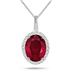 2.20 Carat Ruby and White Topaz Halo Pendant in .925 Sterling Silver ...