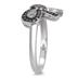 1/4 Carat Black Diamond Ribbon Ring in .925 Sterling Silver - RGF55004BK